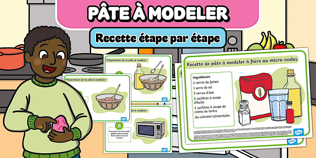 Affiches : Recette de pâte à modeler à faire au micro-ondes