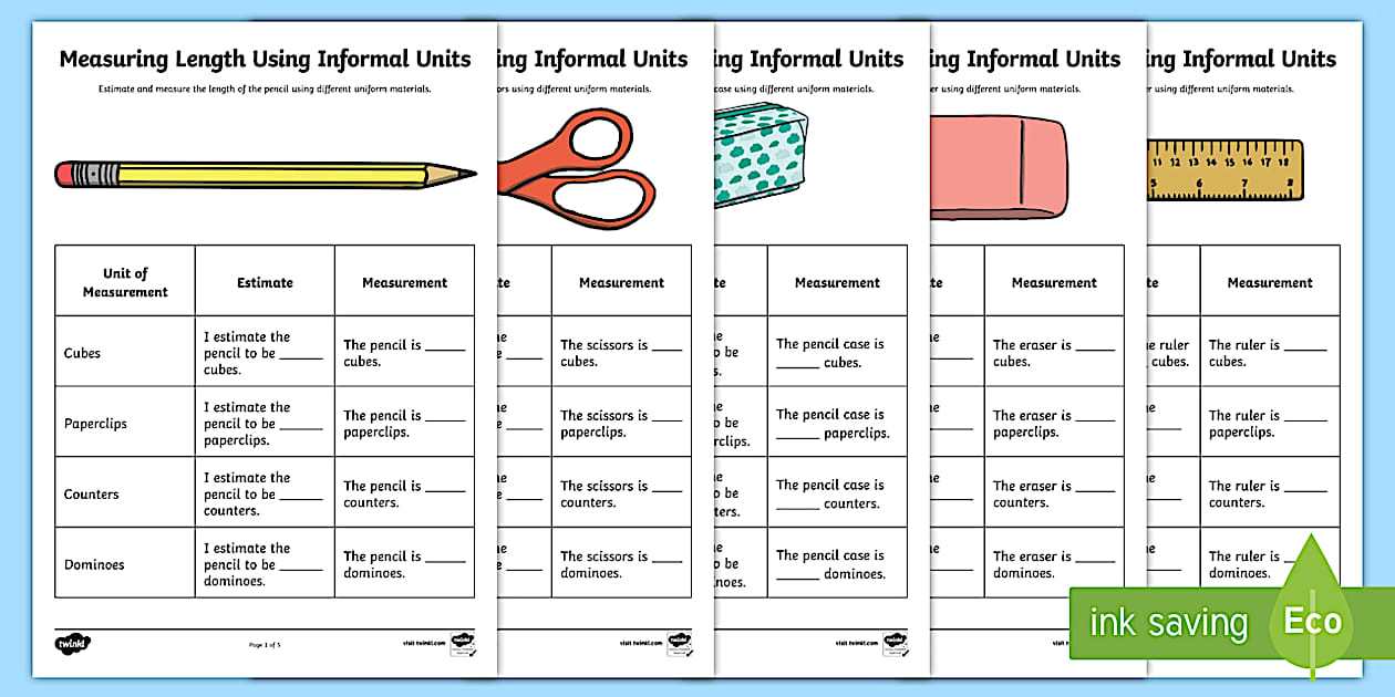 Informal Units Activity - PDF - Teaching Resources - Twinkl