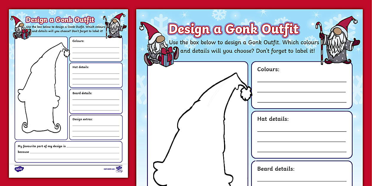 Design a Gonk Outfit Activity Sheet (Teacher-Made) - Twinkl