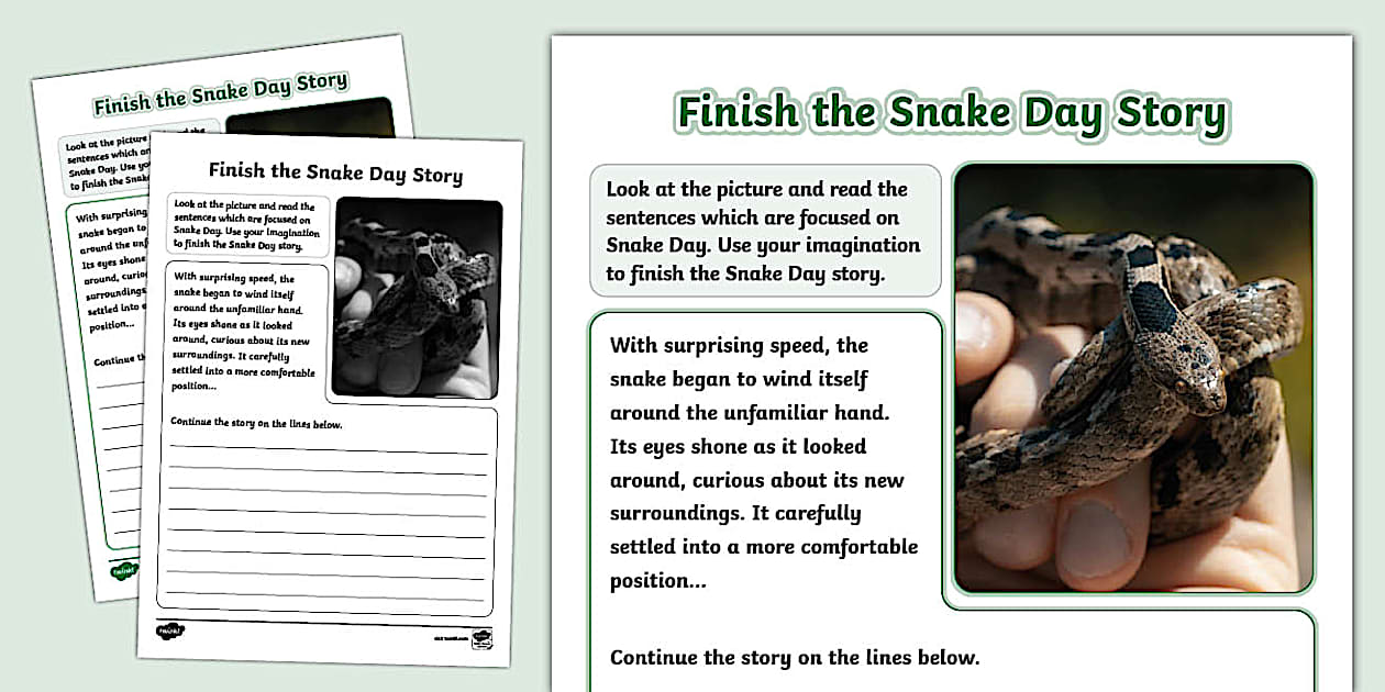 Finish the Snake Day Story Writing Template (Teacher-Made)