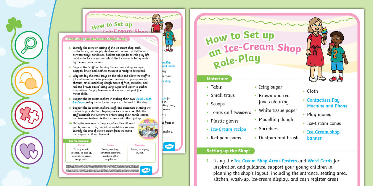 Setting up an Ice-Cream Shop Role-Play (teacher made)