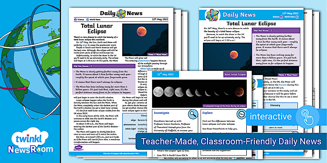 Total Lunar Eclipse - KS2 Reading Comprehension (ages 7-11)