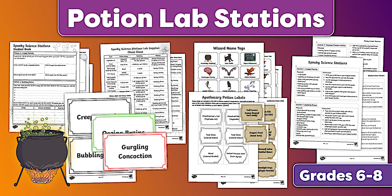 Halloween Potion Labs 6th-8th Grade Spooky Science Stations