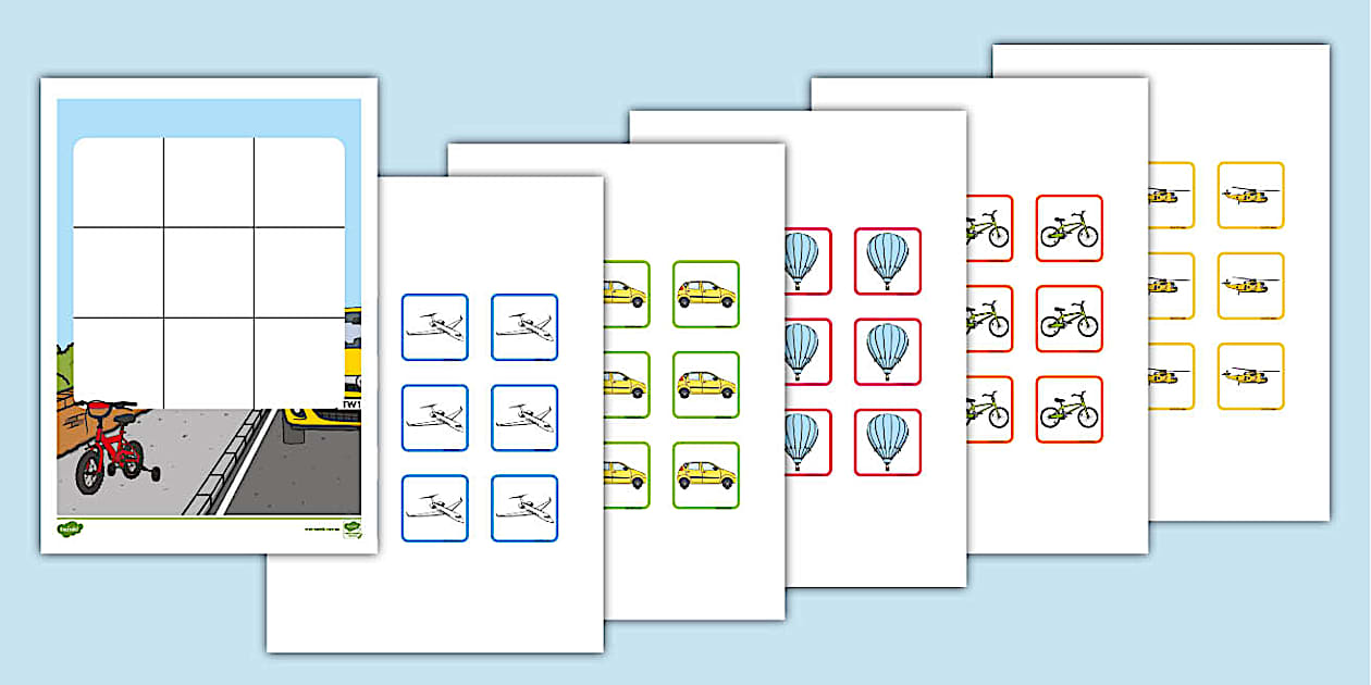 Three in a Row Transport Activity (teacher made) - Twinkl
