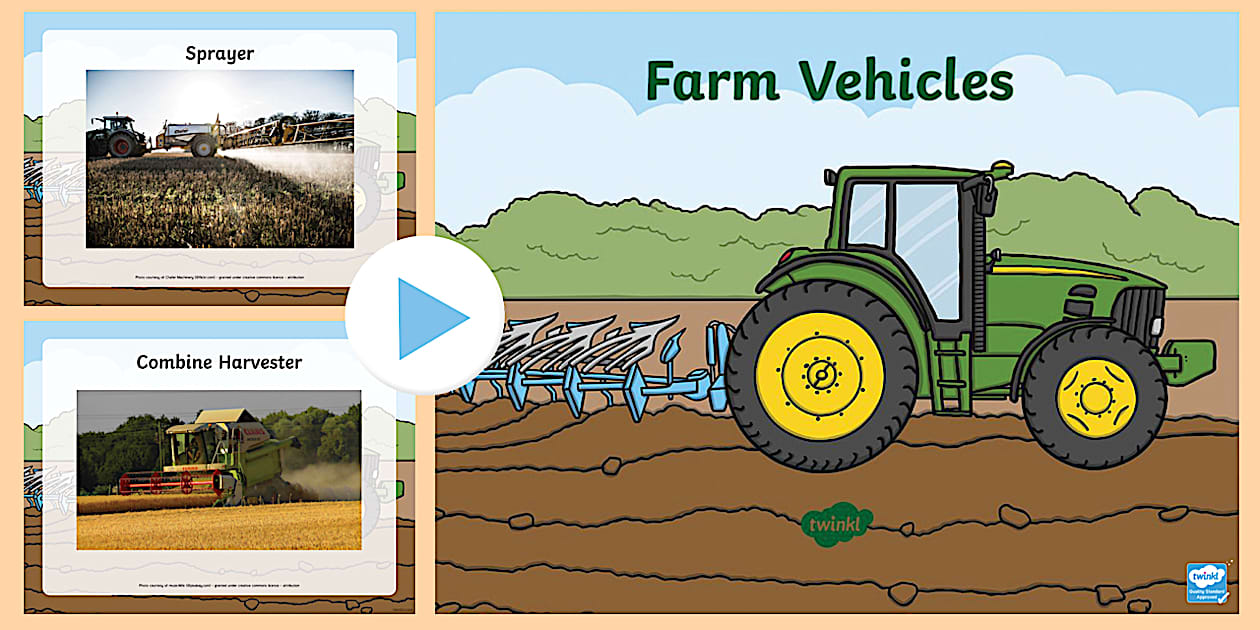 Farm Vehicles Photo PowerPoint -farm, farms, animals, harvest, farm ...