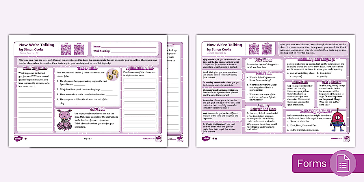 Junior Journal 62 May 2021: Now We're Talking (Comprehension)