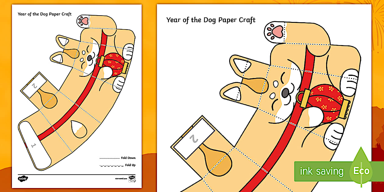 Year of the Dog Paper Craft (teacher made) - Twinkl