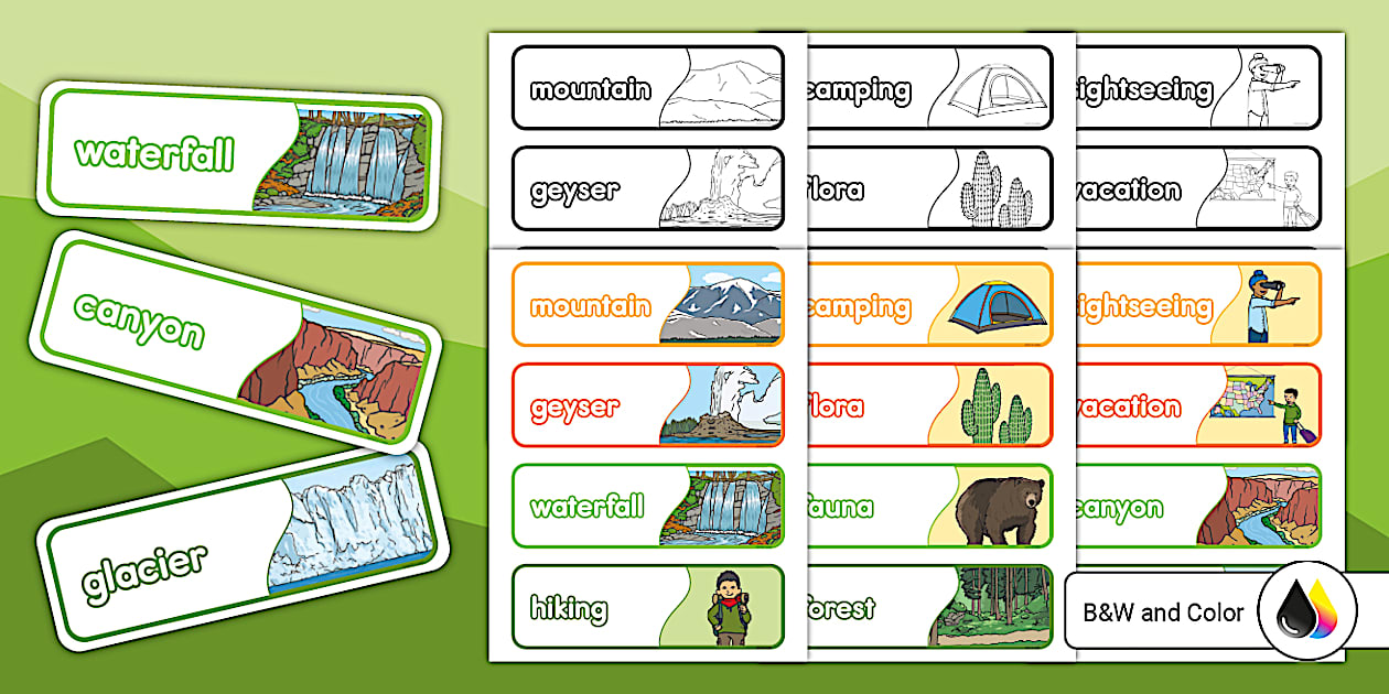 National Parks Vocabulary Cards | K-2 | Twinkl USA - Twinkl