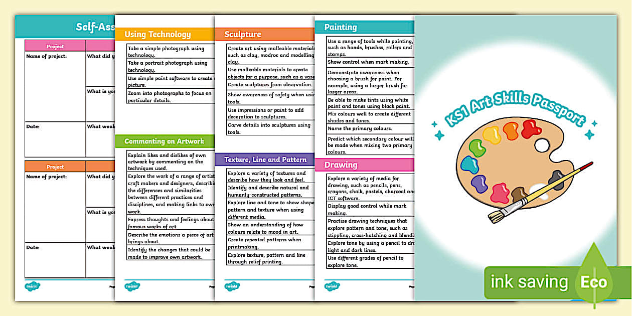 Editable KS1 Art Skills Passport (Lehrer gemacht) - Twinkl