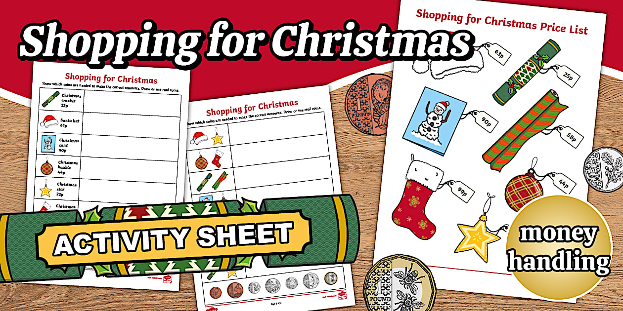 Shopping for Christmas Activity Sheet