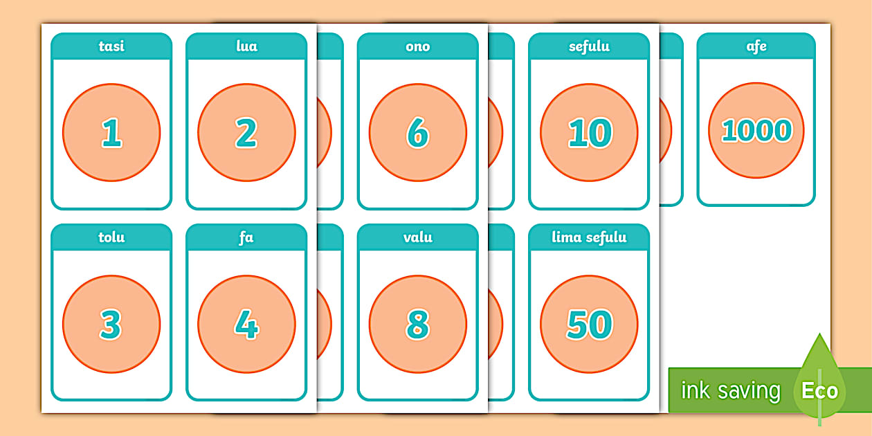 Samoan Numbers Flashcards - ECE - Twinkl NZ - Twinkl
