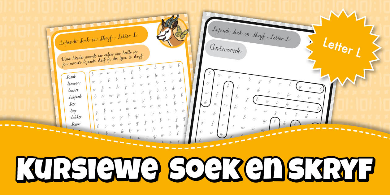 Gr 3 - Handskrif Soek en Skryf: Letter l (KABV-belyn)