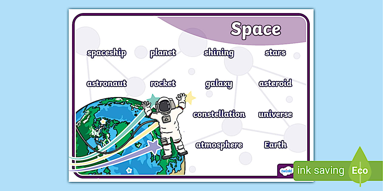 Space Word Mat (teacher made) - Twinkl
