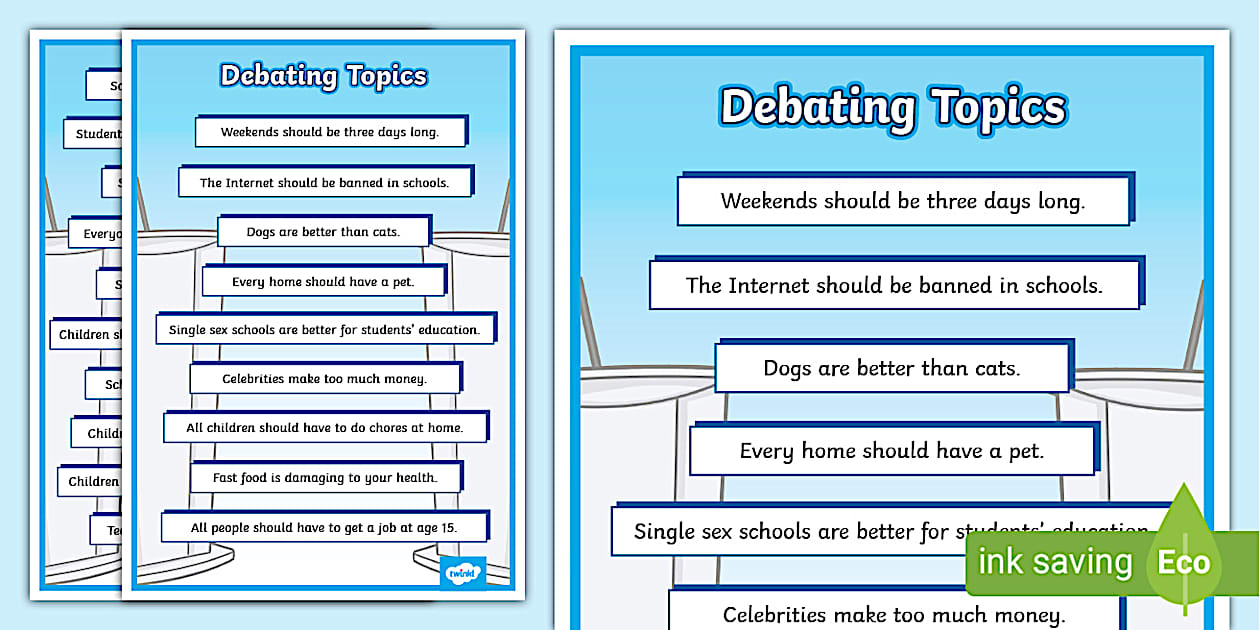 Debate Topics Ideas Posters | Twinkl Resources - Twinkl