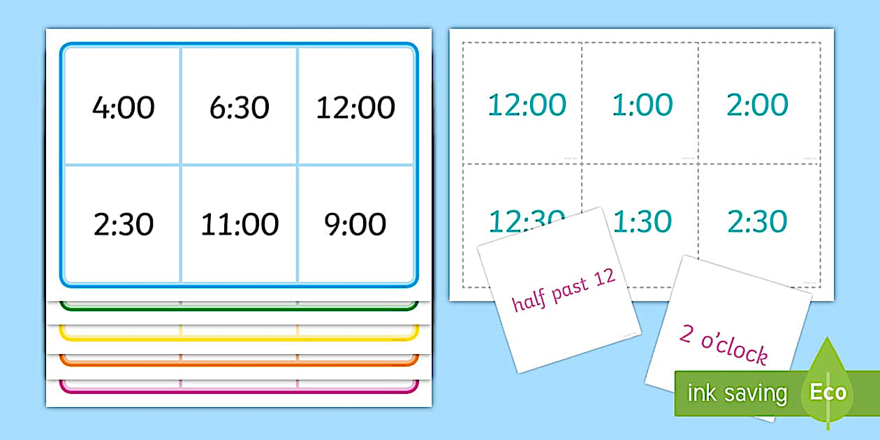 Digital Clock Time Bingo - ESL Telling the Time Games
