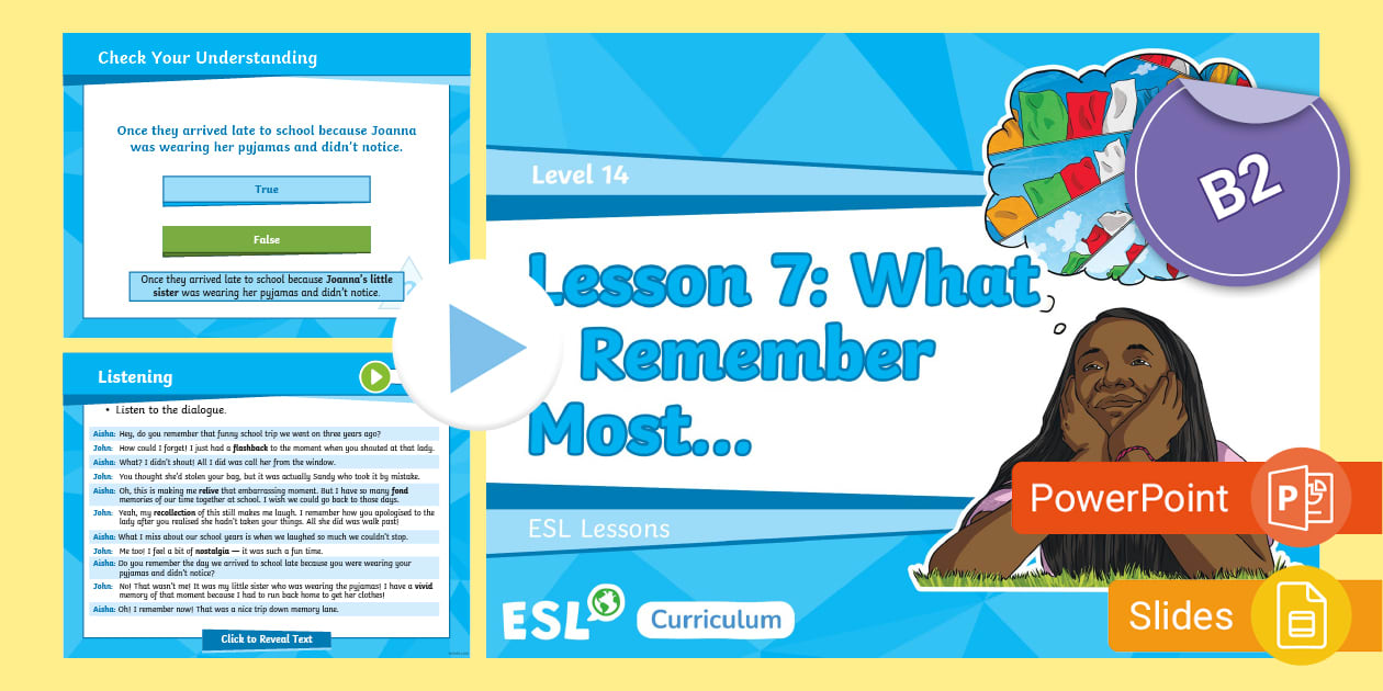 ESL Curriculum Level 14, Lesson 7