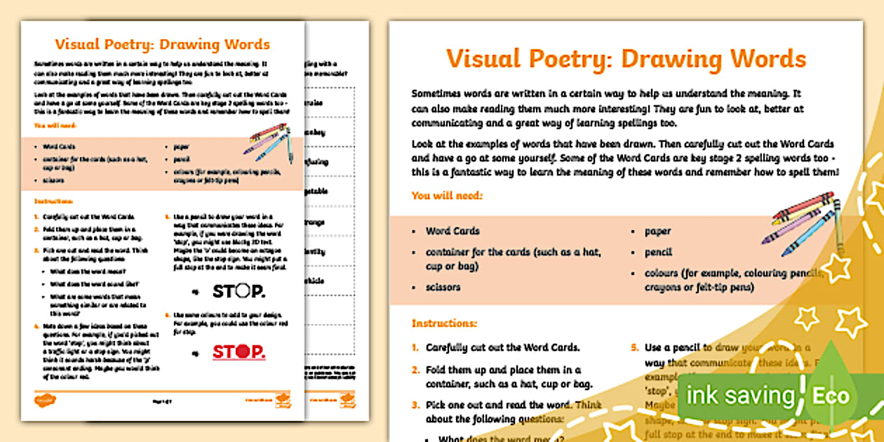 Visual Poetry: Drawing Words - Twinkl