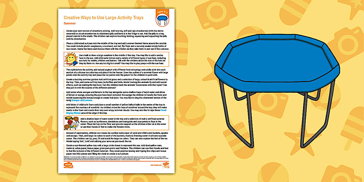 EYFS Ages 0-2 Large Activity Trays: Summer | Twinkl - Twinkl