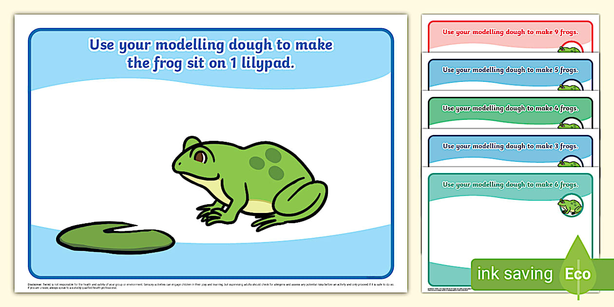 Basic Counting Frogs Modelling Dough Mats (Teacher-Made)