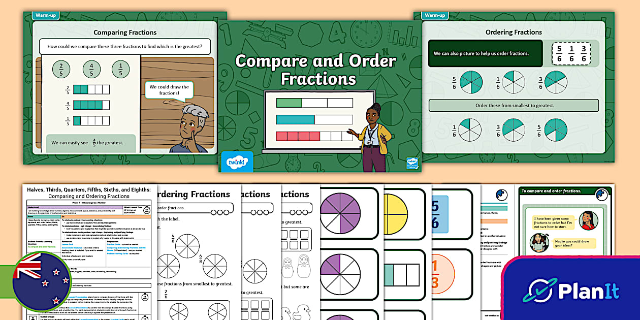 Phase 1 Number: Comparing and Ordering Fractions - Twinkl