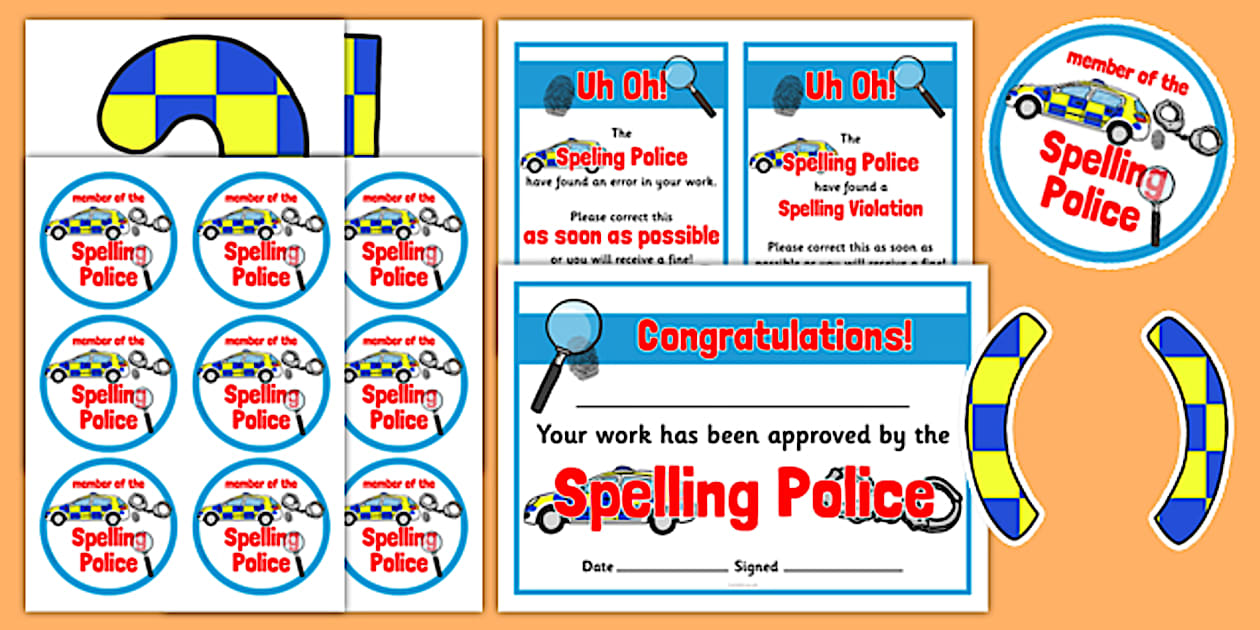 Spelling Police Pack (teacher made) - Twinkl