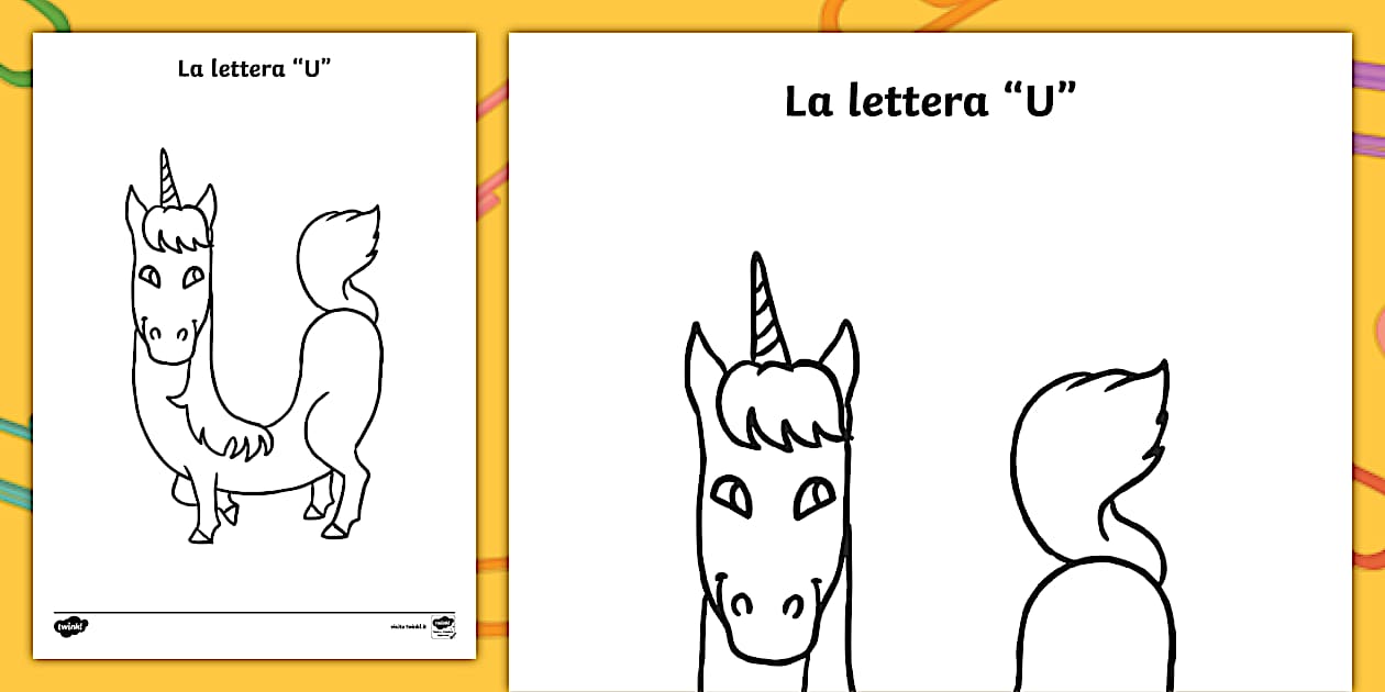 Poster della lettera U da colorare (professor feito)