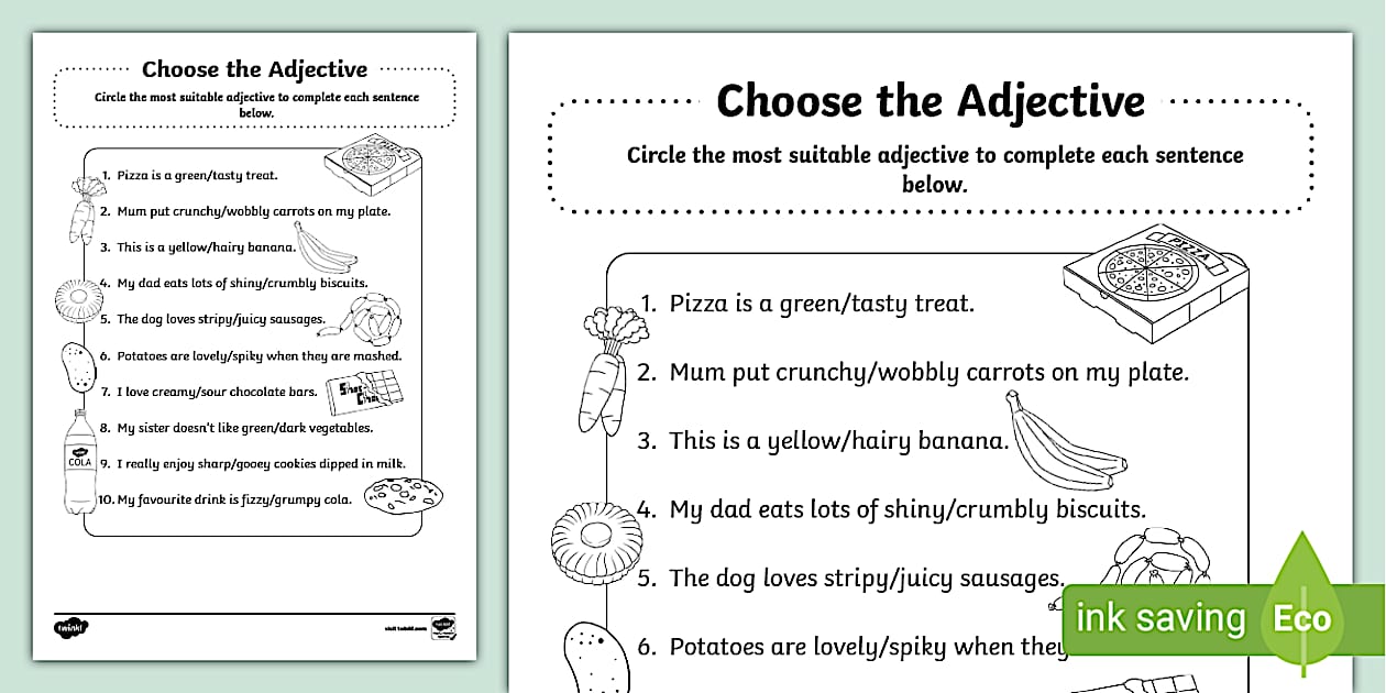 Choose the Food Adjective Activity (teacher made) - Twinkl