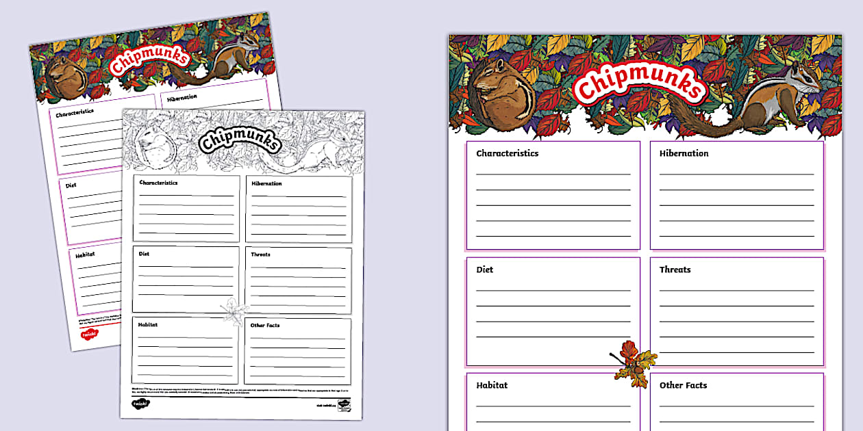 Chipmunks Fact File Template - Twinkl Canada (teacher made)