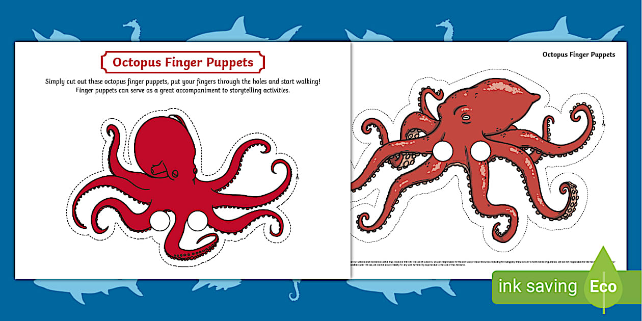 Octopus Finger Puppets (teacher made) - Twinkl