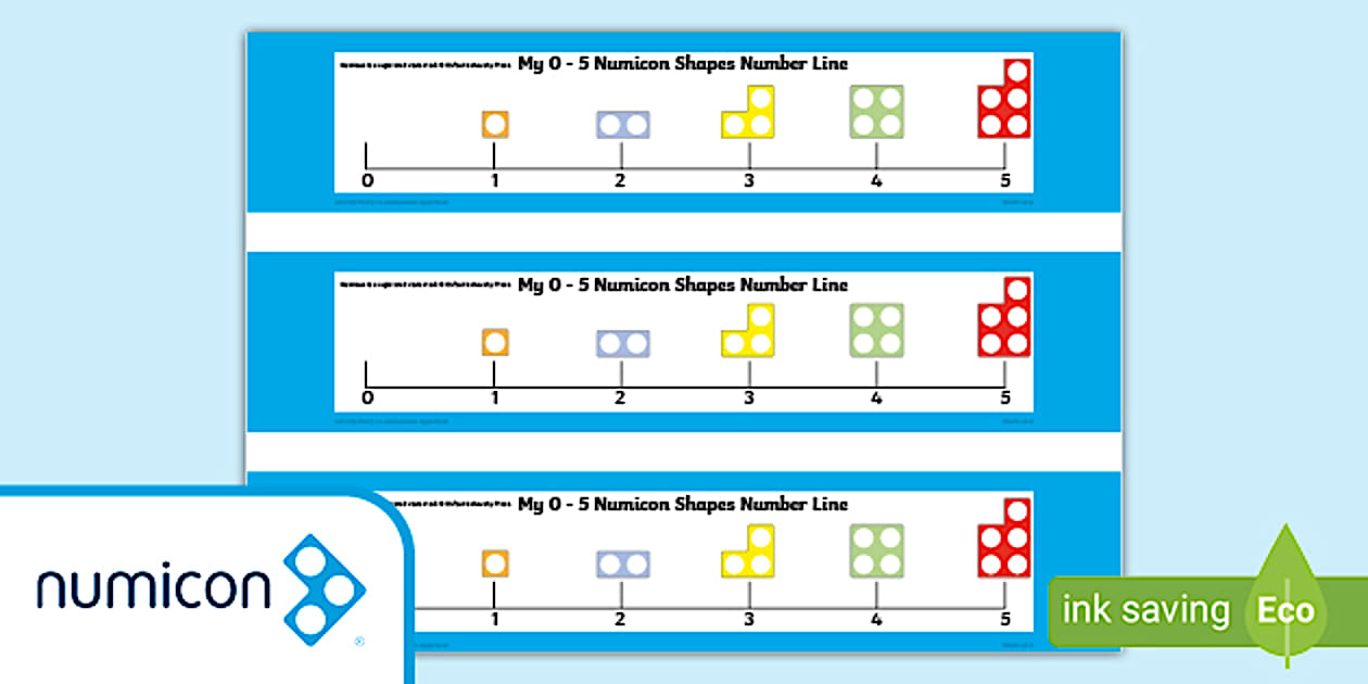 0-5 with Numicon Shapes Number Line (teacher made) - Twinkl