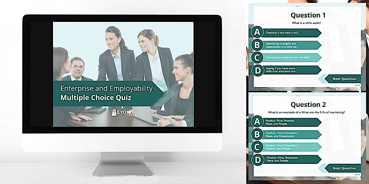 Enterprise and Employability: Multiple Choice Quiz - Twinkl