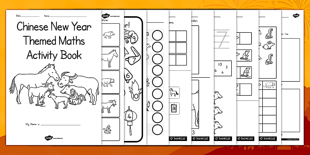 Chinese New Year Themed Maths Activity Book - Twinkl