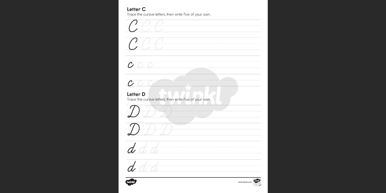 Printable Cursive Writing Practice Sheets Az