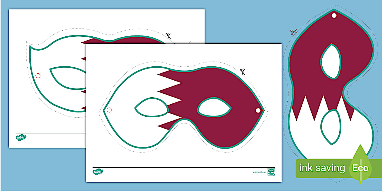 Qatar National Day Masks (Teacher-Made) - Twinkl