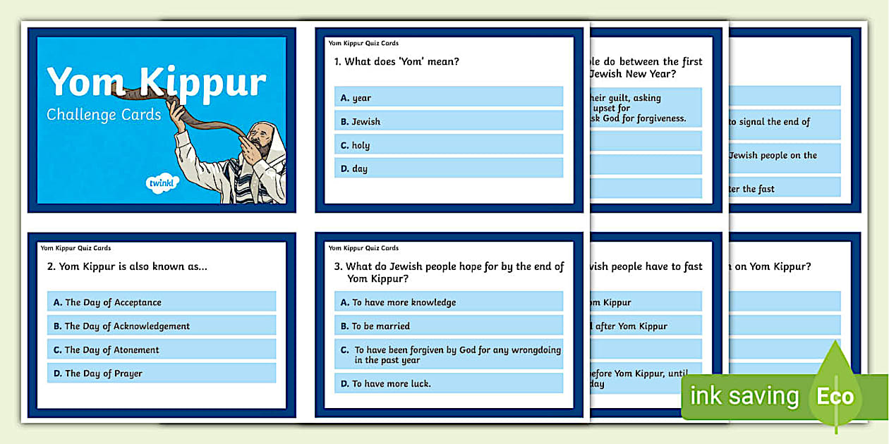 Yom Kippur Quiz Cards - Twinkl