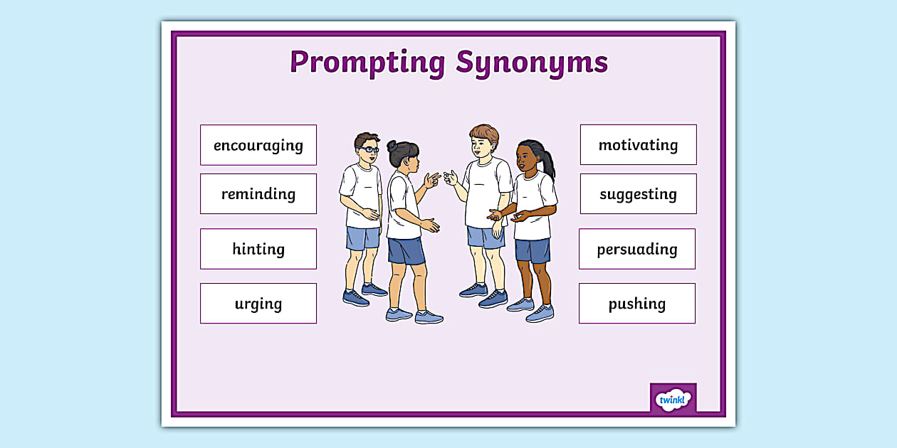 Synonyms for Prompting Word Mat (teacher made) - Twinkl