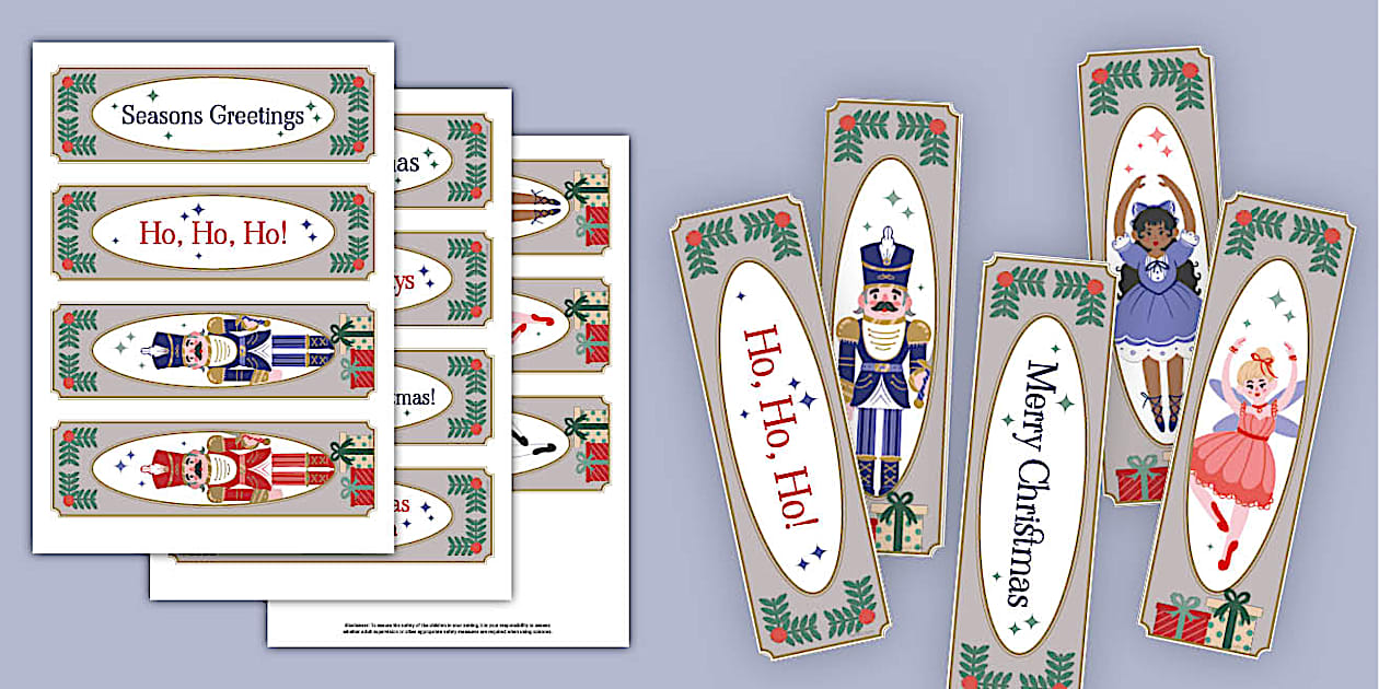 Nutcracker Christmas Bookmarks (Hecho por educadores)