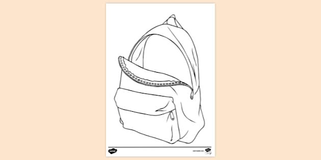 School Bag Colouring | Colouring Sheet - Twinkl