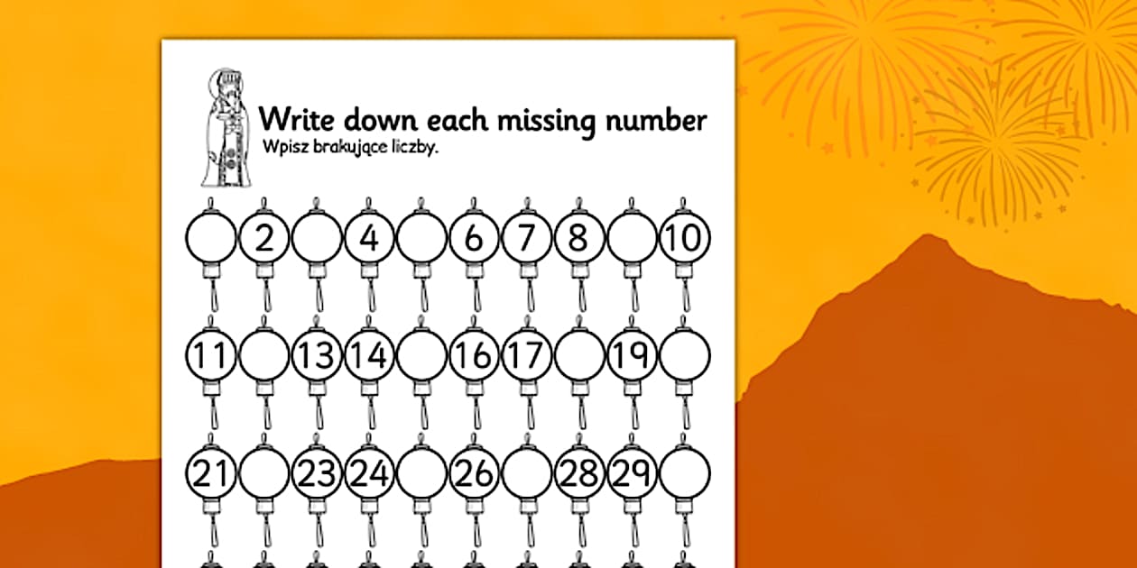 Chinese New Year Missing Number Worksheet / Worksheet Polish Translation