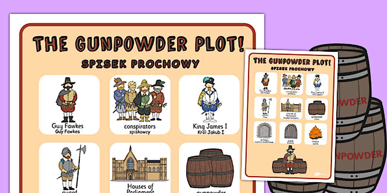The Gunpowder Plot Vocabulary Poster Polish Translation - polish