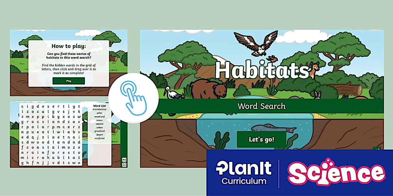 Habitats Wordsearch (Teacher-Made) - Twinkl