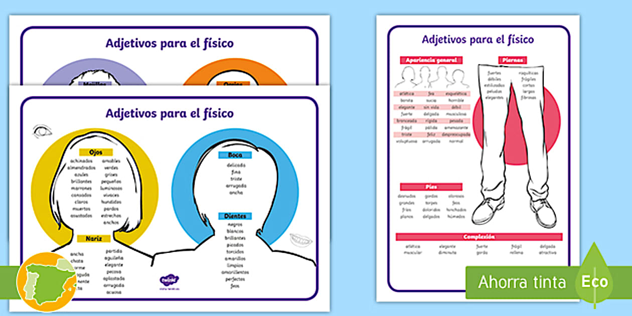 Tapices: Adjetivos calificativos para el físico - Twinkl