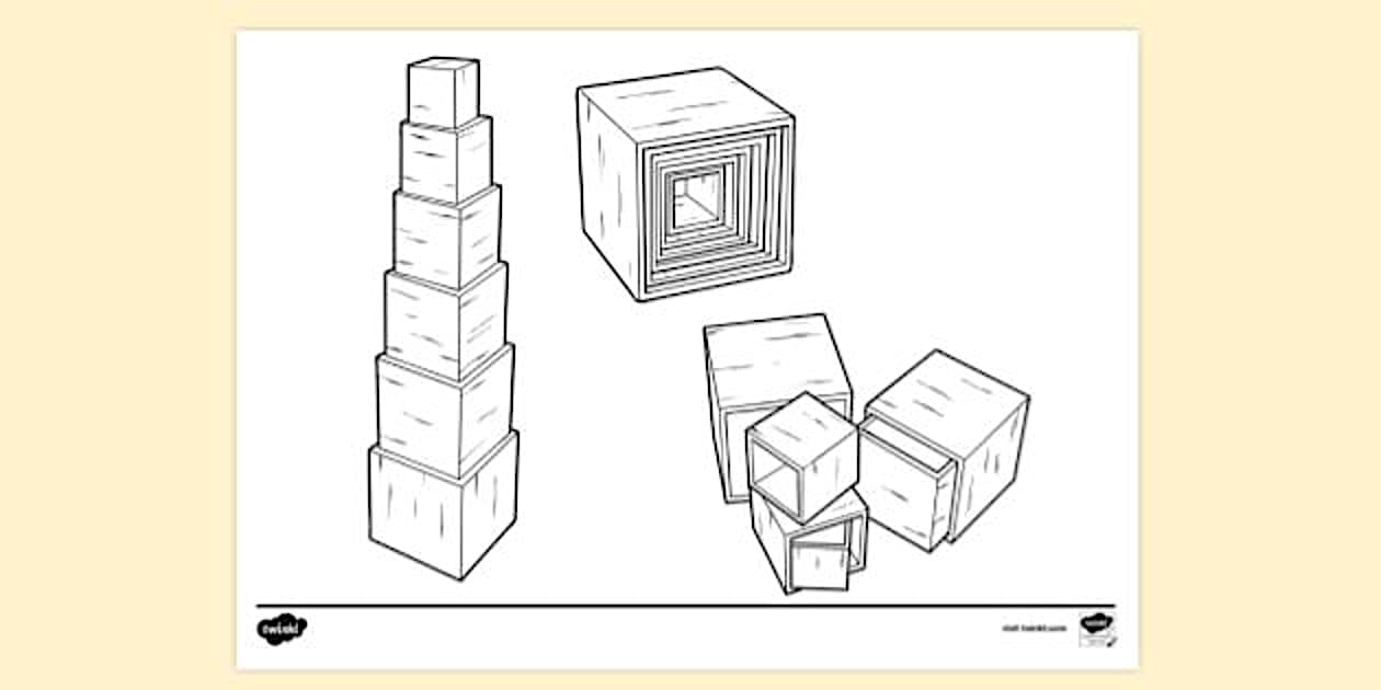 Nesting Cubes Colouring | Colouring Sheets (teacher made)