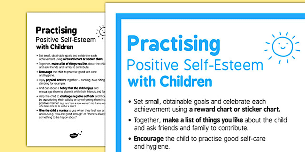 Black and White Practising Positive Self Esteem with Children Fact Sheet
