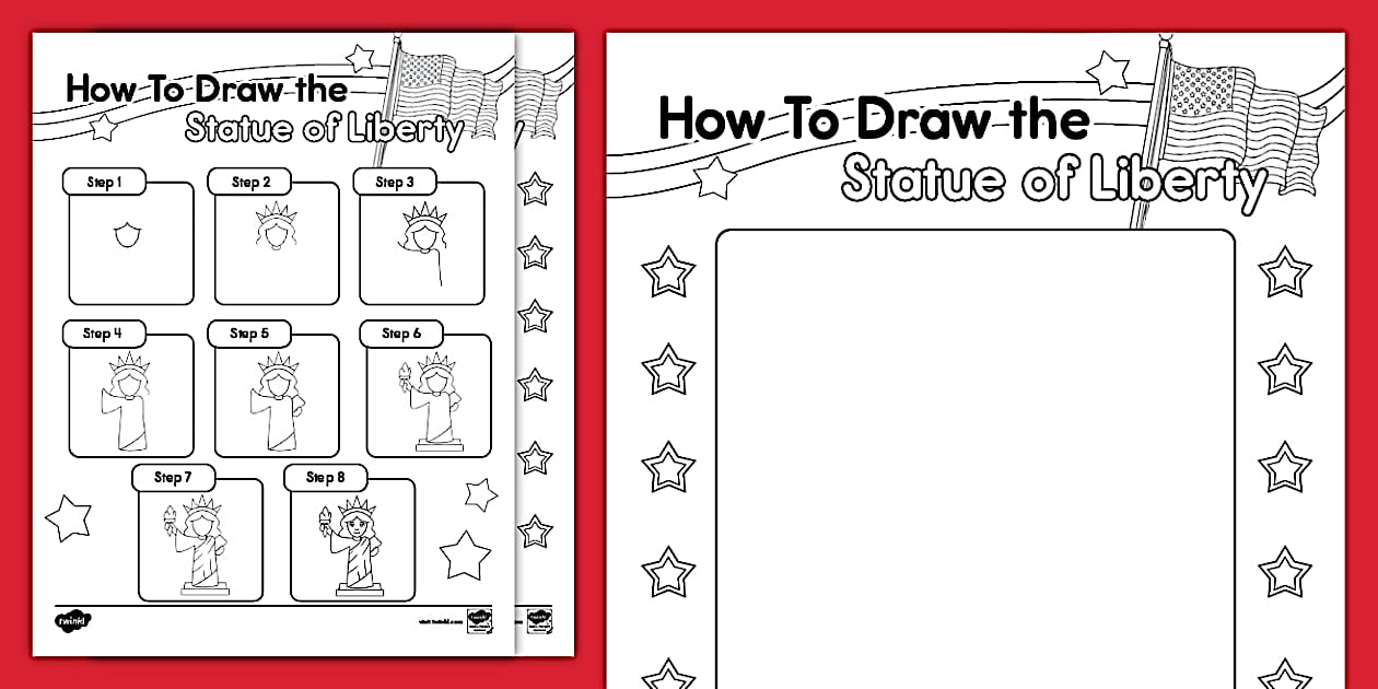 How To Draw the Statue of Liberty Worksheet (Teacher-Made)