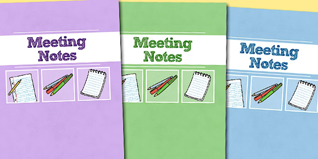 Black and White A4 Meeting Notes Divider Covers - Twinkl