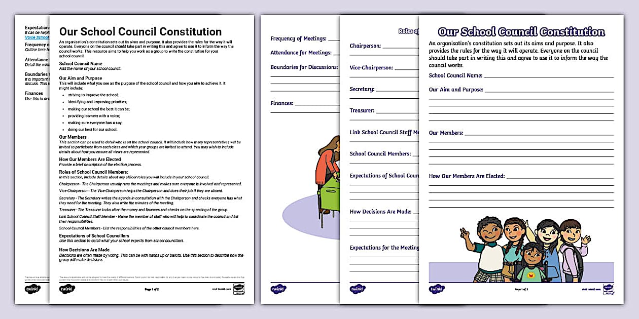 Pupil Voice School Council Our Constitution