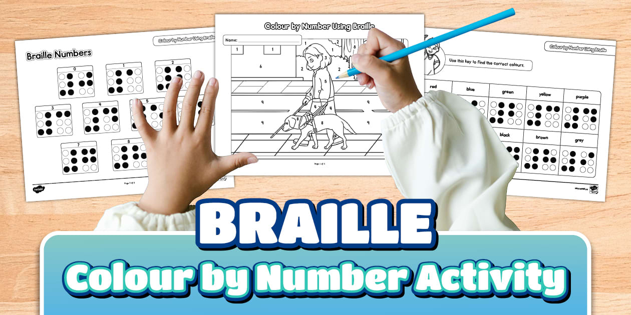 * NEW * Braille Colour By Number Activity