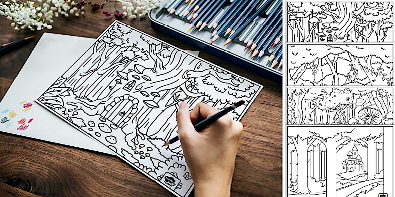 Enchanted Forest Colouring Sheets | Twinkl Party - Twinkl