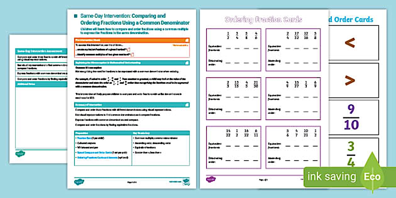 👉 Y6 Intervention: Comparing and ordering fractions
